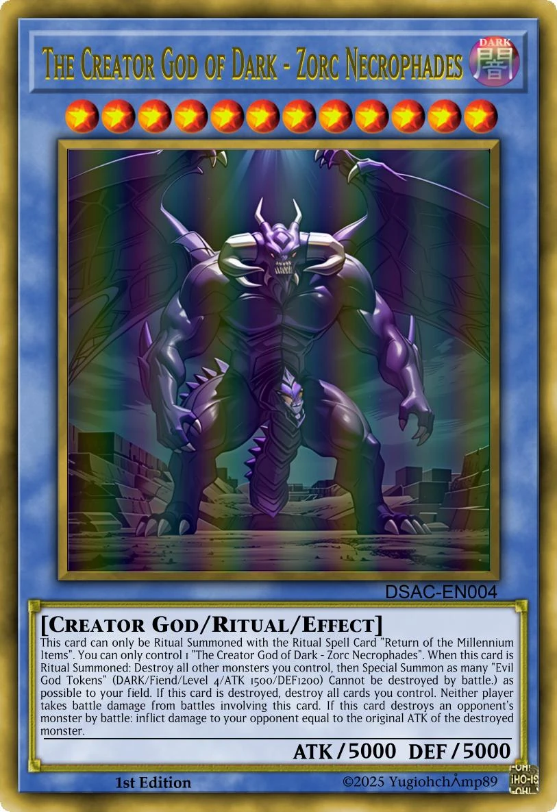 The Creator God of Dark - Zorc Necrophades (Card)/(Custom) | Yu-Gi-Oh! Custom Think Tank Wiki ...