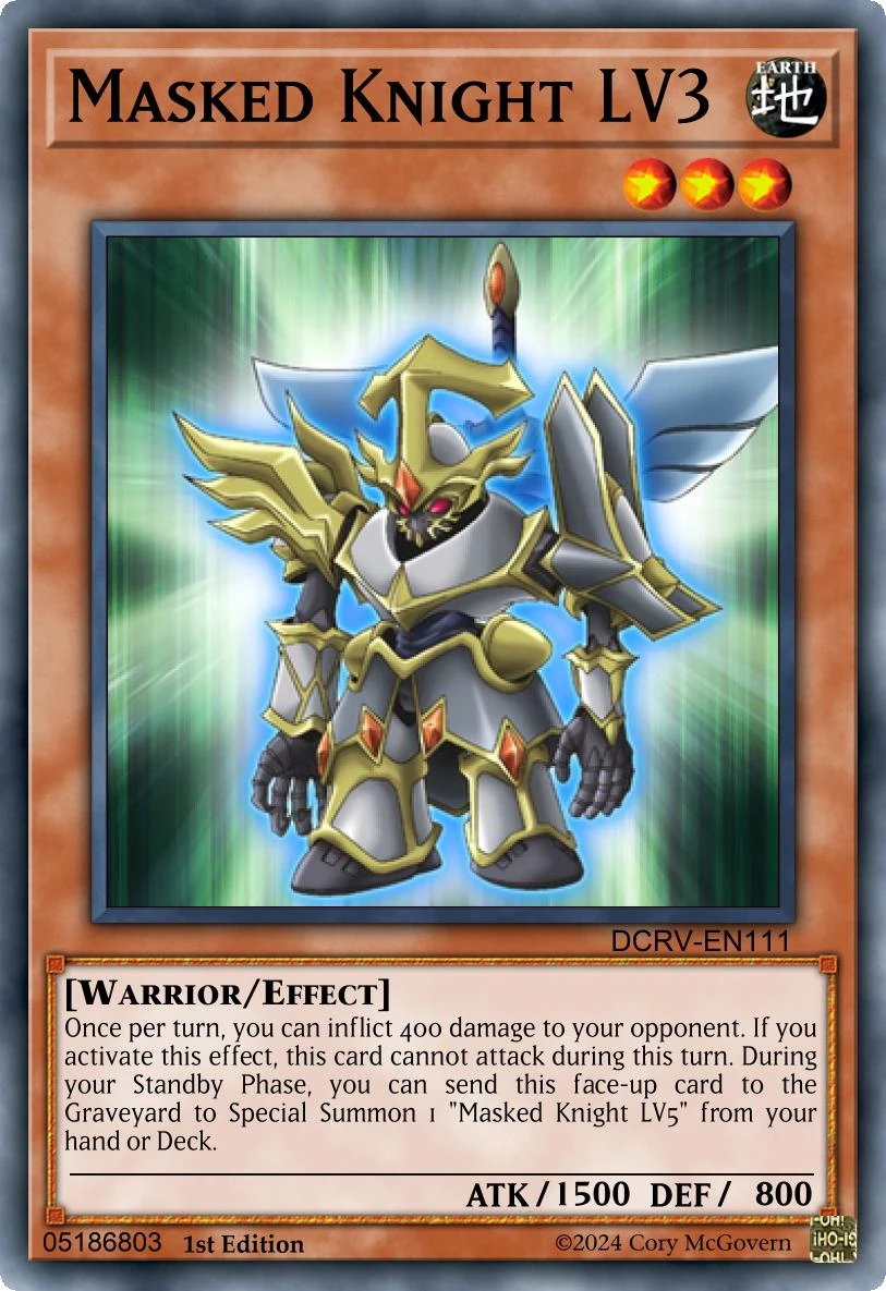 Masked Knight LV3 (Card)/(Custom) | Yu-Gi-Oh! Custom Think Tank Wiki ...