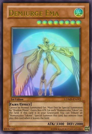 Demiurge Ema (Card)/(Custom) | Yu-Gi-Oh! Custom Think Tank Wiki | Fandom
