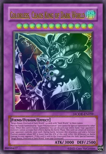 Colorless, Chaos King of Dark World (Card)/(Custom) | Yu-Gi-Oh! Custom ...
