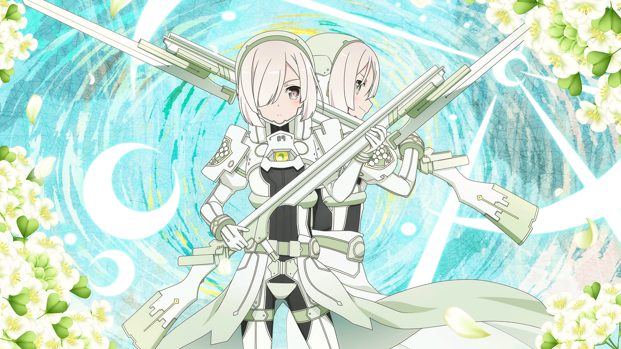 Safebooru - 2girls armored bodysuit artist request bayonet check artist ...