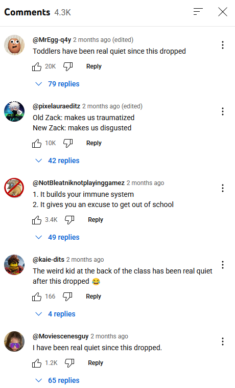 Zack D. Films comment section | Zack D. Films Wiki | Fandom