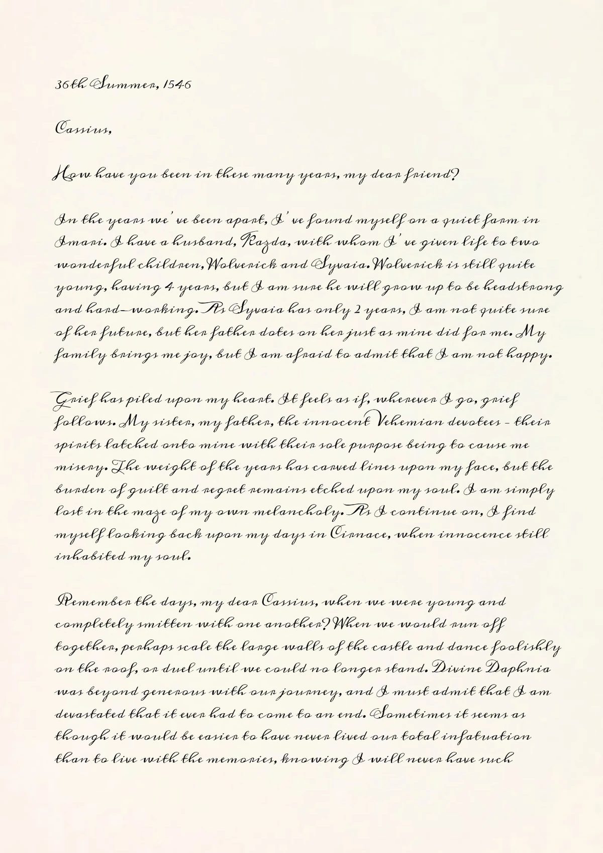 The Finaltar Letters | Zahkarith Wiki | Fandom