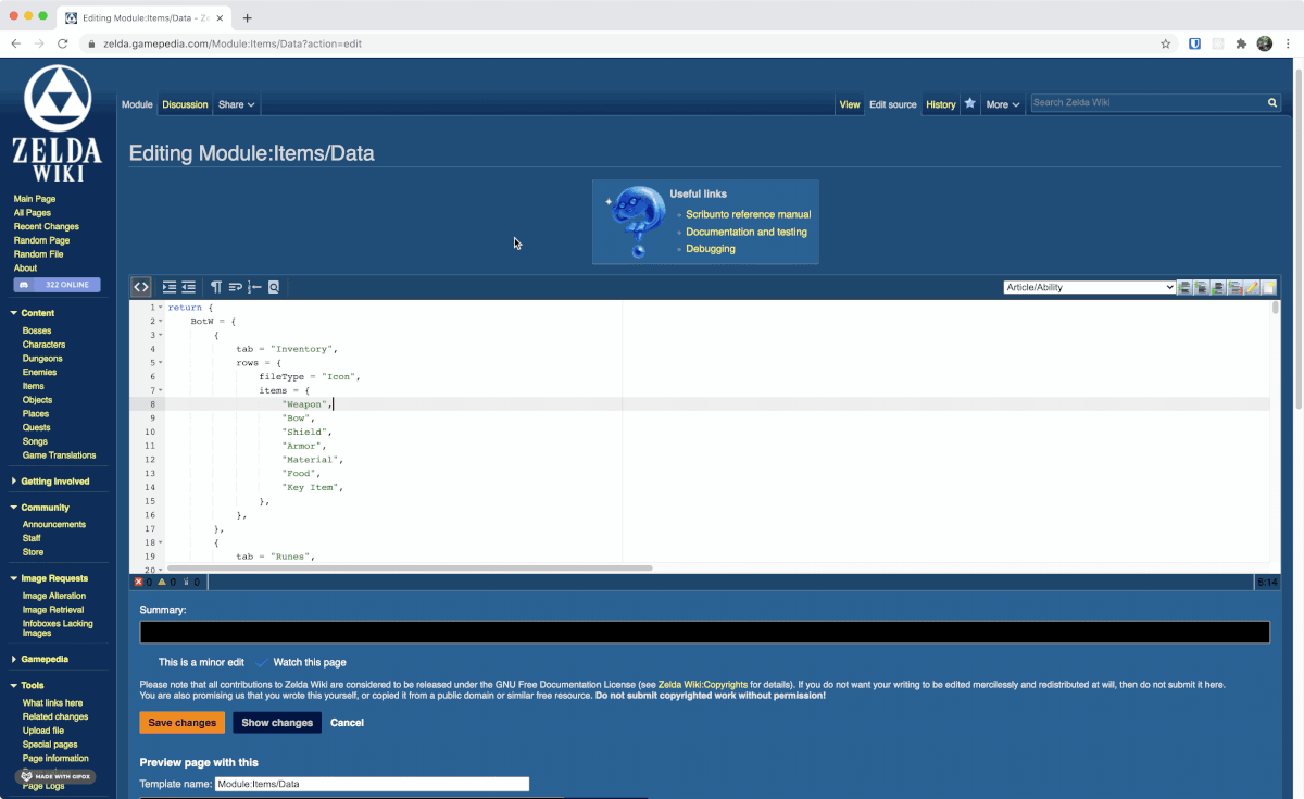 Guidelines:Modules/Data - Zelda Wiki