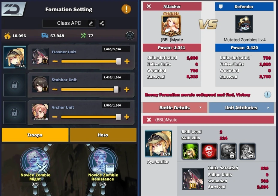 Zombie - Combat Power Table | Z-Girls Wiki | Fandom