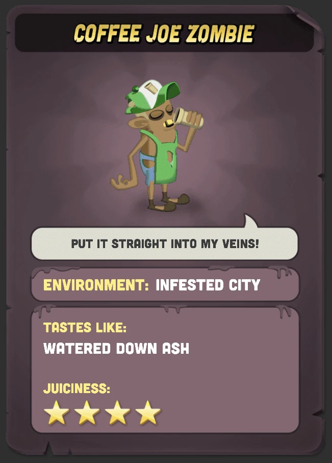 Coffee Joe Zombie | Zombie Catchers Wiki | Fandom