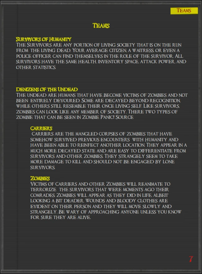The Zombie Panic: Source Manual | Zombie Panic Wiki | Fandom