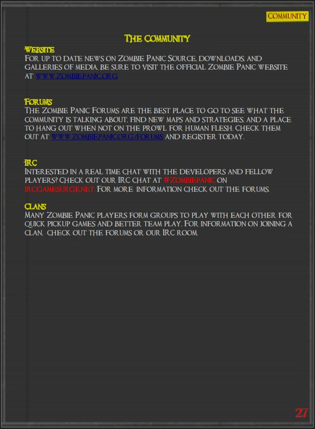 The Zombie Panic: Source Manual | Zombie Panic Wiki | Fandom