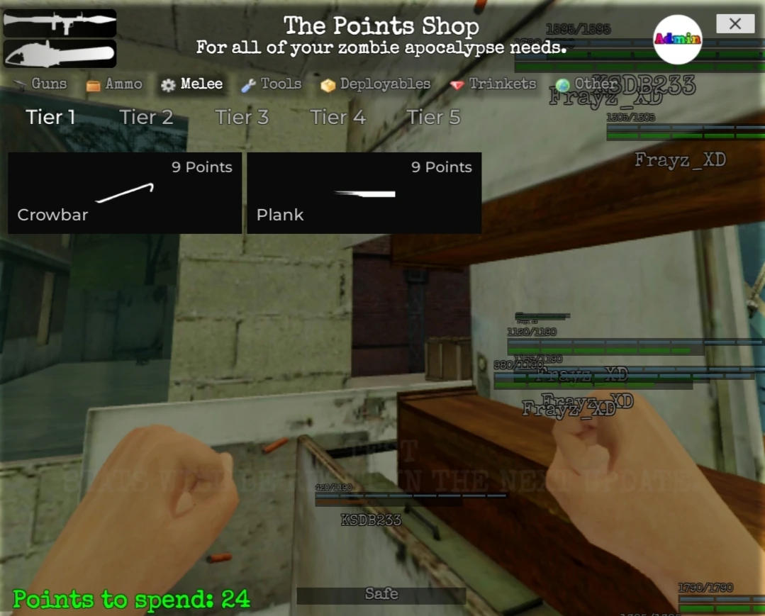 Points Shop | ZSR wiki reborn Wiki | Fandom