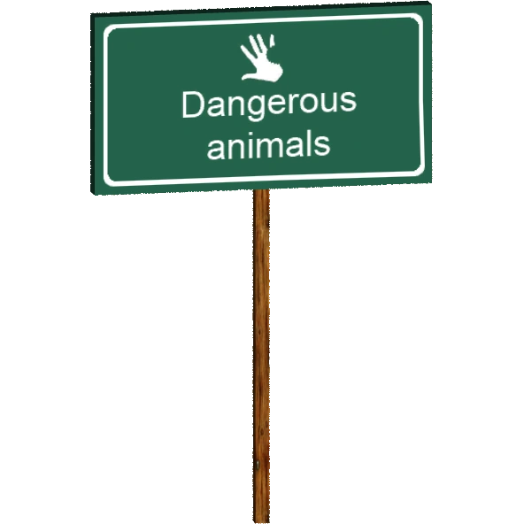 Dangerous Animals Sign