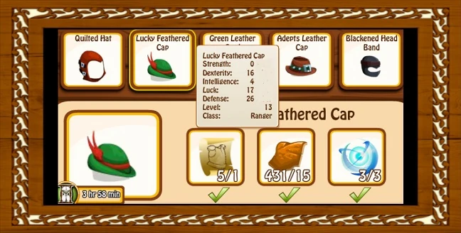 Lucky Feathered Cap | Legends: Rise of a Hero Wiki | Fandom
